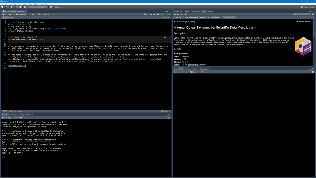 Changing the RStudio Theme